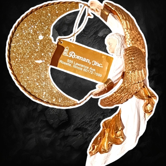 Roman | Holiday | Nwt The Angel The Crescent Moon By Roman Ornament 9 ...